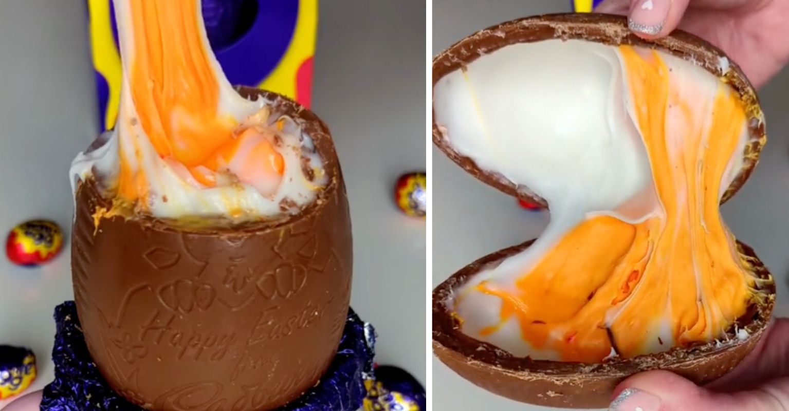 Someone on TikTok made their own giant Creme Egg
